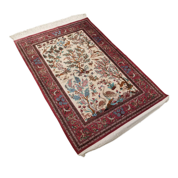 3' 6 x 5' 6 Silk Persian Qom Hand Knotted Rug – Rugshook